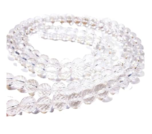 DeepMines Diamond Cut Sphatik Mala Original Certified Transparent ...