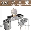 GOOCOO Desk with LED lights Mirror Makeup DressingTable - Vanity Set ...