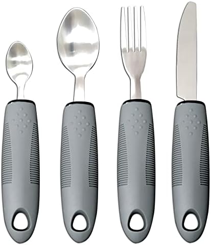 4Pcs Easy Grip Cutlery Adaptive Eating Drinking Utensils,Large Wide ...