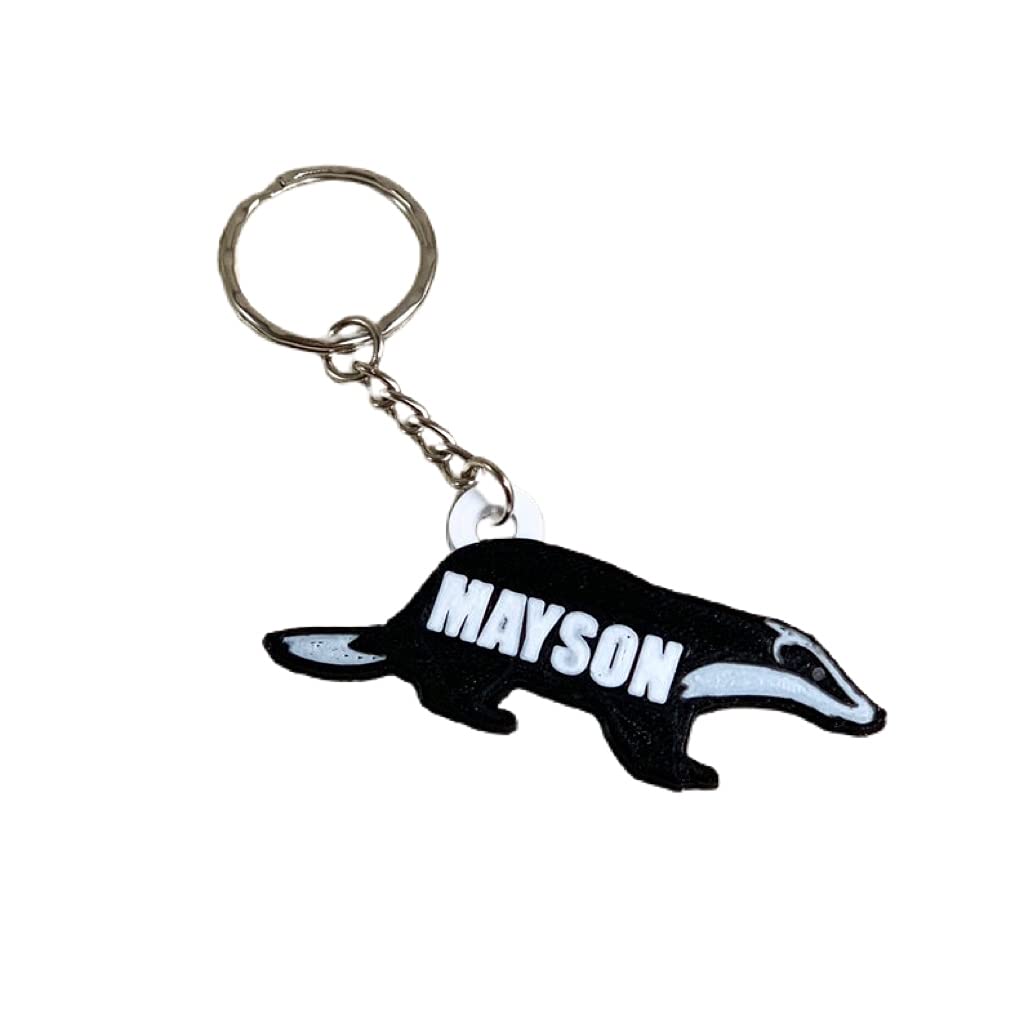 Badger Keyring - Keychain - Personalised 3D Printed : Amazon.co.uk: Fashion