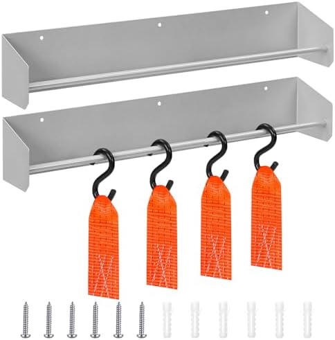 Meonum 2 Pcs Tie Down Hanger Holder Wall Mounted Aluminum Ratchet Strap ...