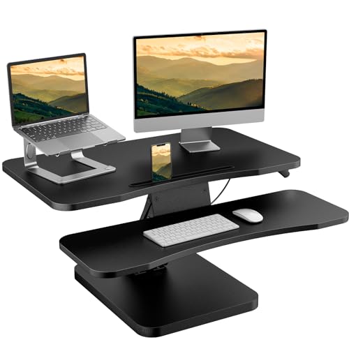 Snapklik.com : HUANUO Standing Desk Converter, 32 Inch Sit To Stand ...