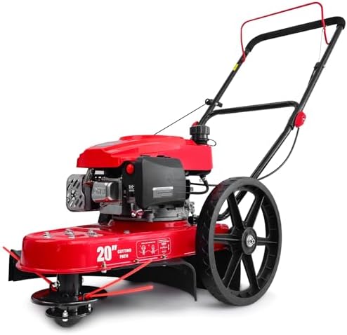 PowerSmart Walk Behind String Trimmer Mower, 22-Inch 161cc 4-Stroke ...