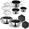 Amazon.com: HexClad Hybrid Nonstick 12-Piece Cookware Set, 14" Pan with ...