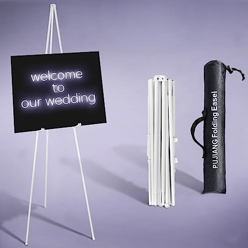 Snapklik.com : PUJIANG 63 White Easels For Signs,Adjustable Floor Easel ...