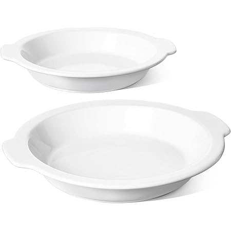 Amazon.com: LE TAUCI Ceramic Pie Pans Plate for Baking, 9 inch Deep ...
