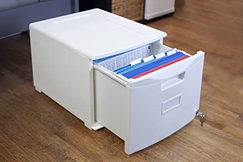 Snapklik.com : Storex Plastic One-Drawer File CabinetLocking Document ...