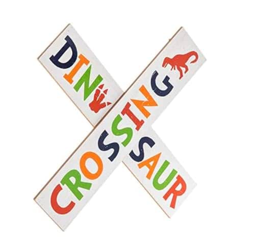 Amazon.com: Dinosaur Crossing Sign - Colorful Dinosaur Wall Art for ...