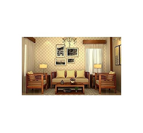 Modern Design Wooden Sofa Set with Cushion & Center Table (3+1+1) for ...