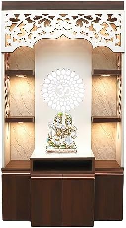 Alpine Willow Wooden Temple for Home I Corian Design Big Pooja ghar I ...
