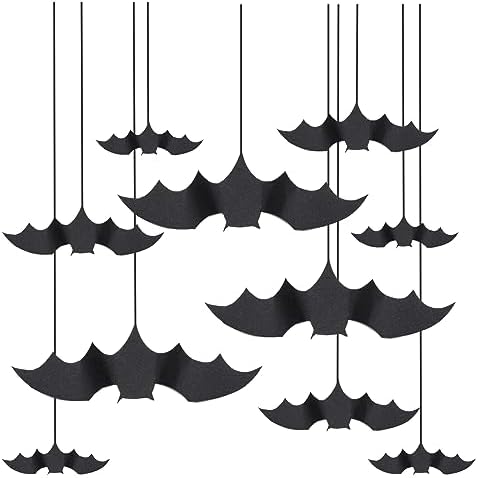 AKH® Halloween Hanging Bat Decorations | Pack of 10 | Door Strings ...