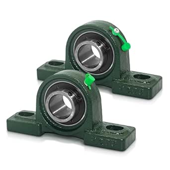 Grewirifc UCP205-16 Pillow Block Bearings (2 Pack) - 1 inch Bore, 2 Bolt Flange Mounted, Solid ...