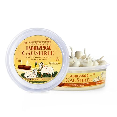Buy LABH GANGA 100 Pc Pure Ghee Wicks for Puja Pooja for Home and ...