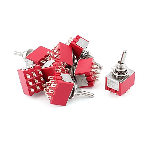 5 Mini Latching Toggle Switch DPDT ON-ON AC 6A/125V 3A/250V 6 Pin ...