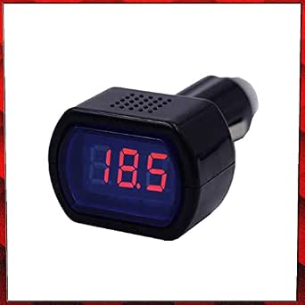 Multibao 12V/24V LED Car Cigarette Socket Voltmeter Voltage Battery ...