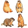 Amazon.com: titihuirie 4PCS Groundhog Figurine Groundhog Sculpture ...