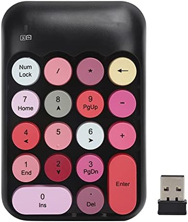 Yunseity Mechanical Numeric Keypad, 2.4G Wireless 18-Key Number Pad ...