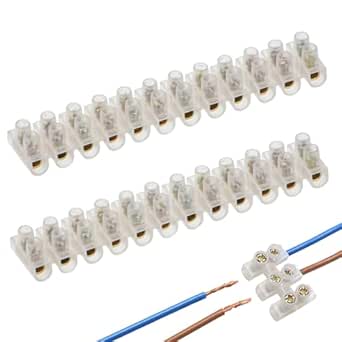 3A 12 Way Electrical Connector Blocks, 3 Amp 12 Way White Terminal ...