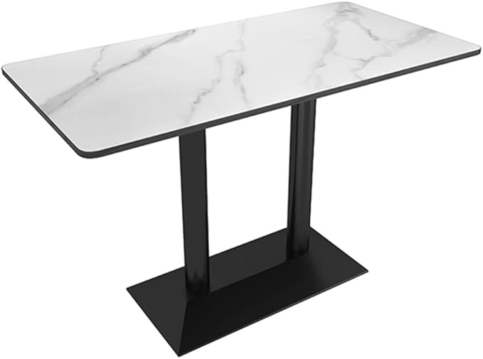 Amazon.com - LITFAD Modern Dining Table White Sintered Stone Table with ...
