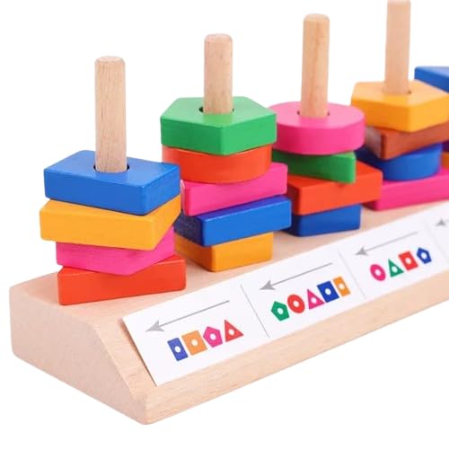 Kidstoysdaze Block Matching Puzzle | Shape and Color Wooden Building ...