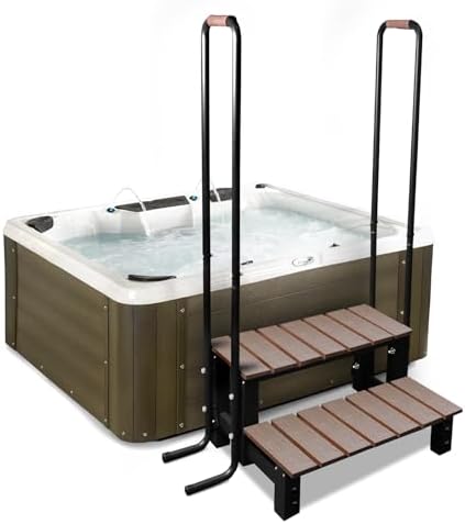 Amazon.com: Hot Tub Ladder Above Ground,Pool Hot Tub Steps Wood with 2 ...