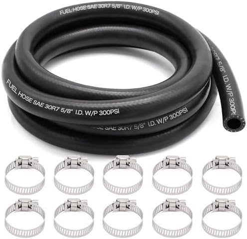Amazon.com: Jeemiter 5/8" Fuel Line Hose Push Lock NBR Rubber SAE 30R7 ...