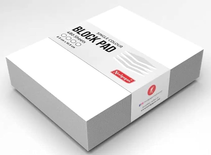 NEELGAGAN Paper Block Pad (Memo Pad), 480 Pages (White) (8.5 cm x 10.5 ...