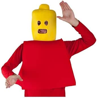 Amazon.com: Generic Adult Building Block Man Costume, Red : Clothing ...