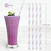 Amazon.com: ALINK 100 Light Purple and White Striped Paper Straws ...
