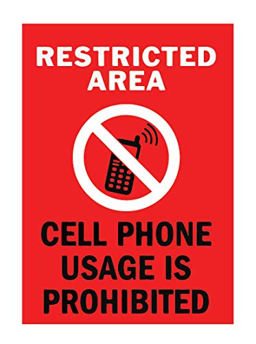 VVWV Restricted Area Cell Phone Usage Prohibited Sign Sticker for ...