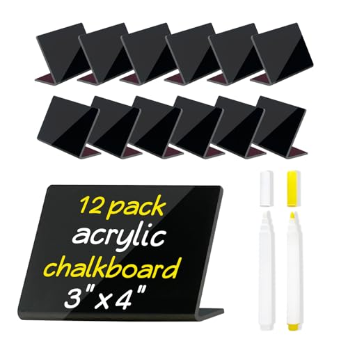 Snapklik.com : 12 Packs 4x3 Mini Plastic Chalkboard Signs For Food ...