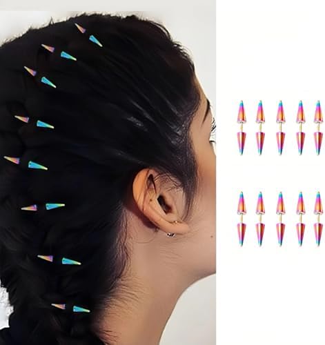 Amazon.com : Goth Hair Accessories – 10PCS Metal Punk Spikes for Braids ...