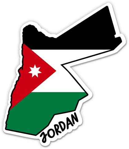 Amazon.com - Squiddy Jordan Map with Flag - Vinyl Sticker Decal for ...