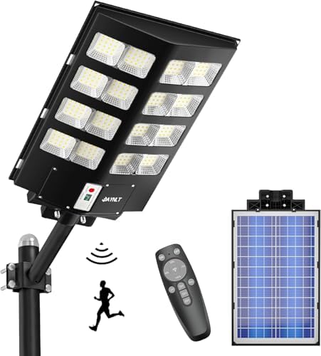 JAYNLT 3000W Solar Street Light, 6500K 300000LM Dusk to Dawn Solar ...