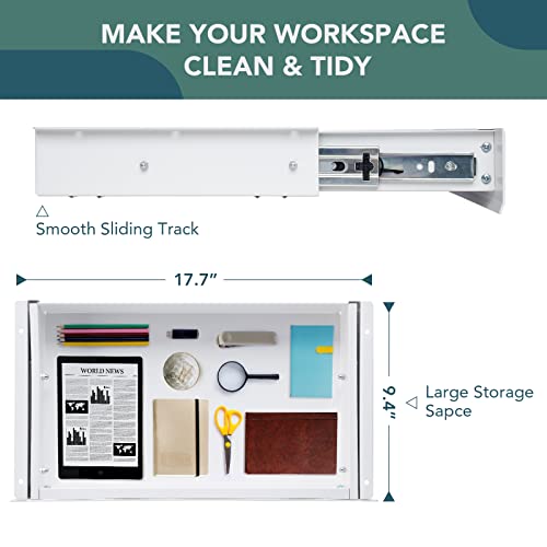 Snapklik.com : FLEXISPOT Under Desk Drawer 17.7in Wide Pull-Out Drawer ...