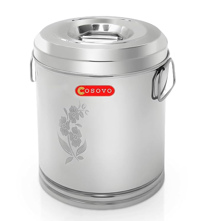 Buy COSOVO Stainless Steel Storage Container | Kothi With Handle | Rice ...