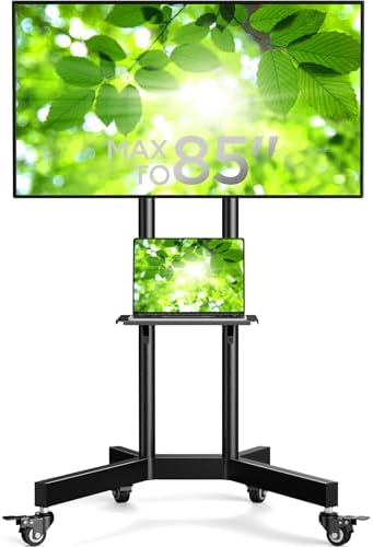 Perlegear TV Stand on Wheels for 32-85 Inch Screens up to 60kg, Height ...