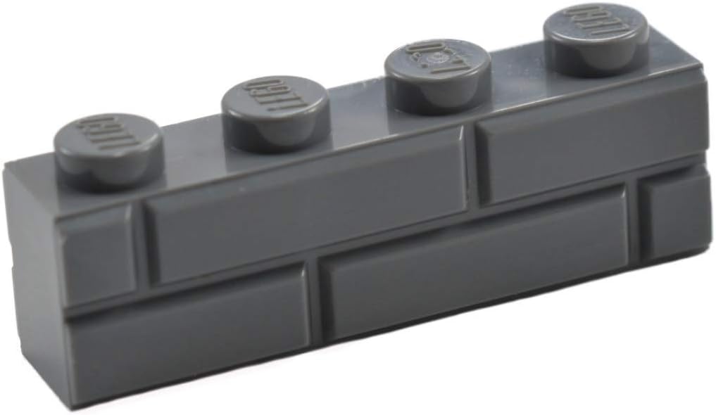LEGO Parts and Pieces: 1x4 Masonry Profile Bricks (25 Pcs, Dark Stone ...