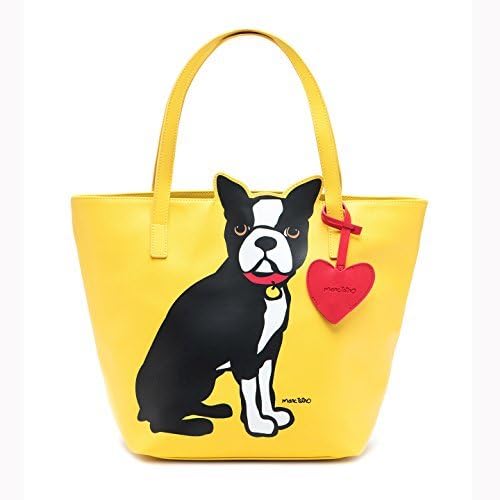 Amazon.com: Marc Tetro Tote Bag With Dangle-Boston Terrier on Yellow ...