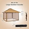 COSTWAY 4 x 4m Pop up Gazebo, 3 Height Adjustable UV50+ Pavilion Canopy Tent with Zipped Mesh ...