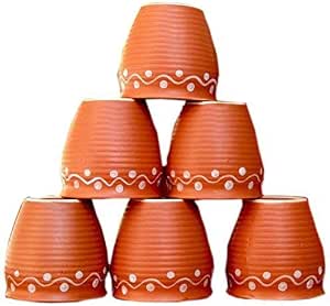 Amazon.com | Odishabazaar Ceramic Kulhar Kulhad Cups Traditional Indian ...