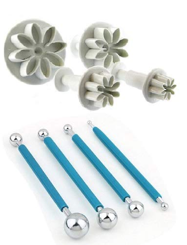 Buy 4 PCS Flower Fondant Plungers with DIY Cake Sculpting Tools 4 Pcs ...