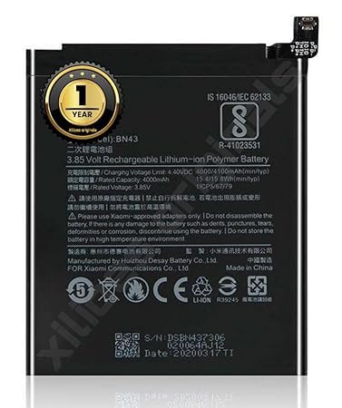 XILIOES ORIGINALS® BN43 Battery for Redmi Note 4 Battery with 1 Year ...