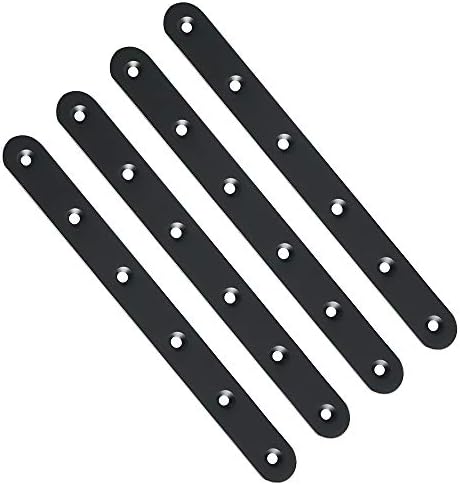 8 Pcs Stainless Steel Flat Straight Brace Brackets, 4 Holes Black Flat ...