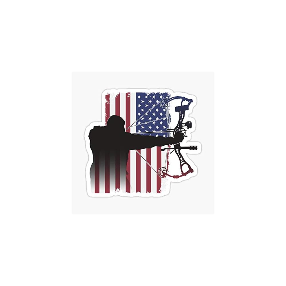 Buy Archery Hunting American Flag Sticker - Sticker Graphic - Auto ...