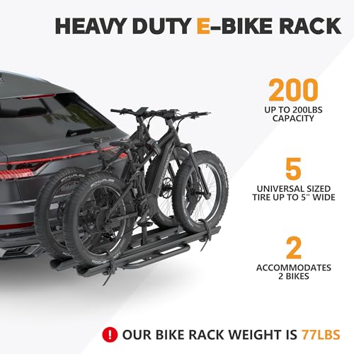 ASOPARTS 2 EBike Rack with Ramp, 2" Hitch Mounted Lockable & Foldable ...