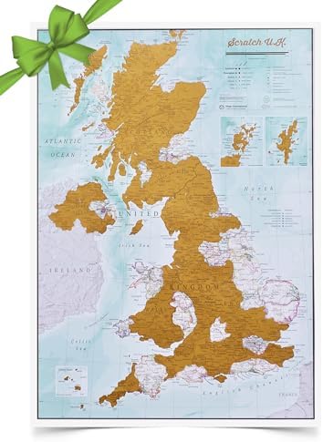 Uncover Maps Scotland Scratch Off Map - A2 Travel Poster with ...
