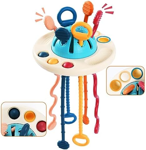 Rowyet Baby Toys,Montessori Toys for Babies,UFO Sensory Pull String ...