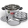 Blueberry's Idli Maker Stainless Steel - Idly Cooker with 3 Plates for ...