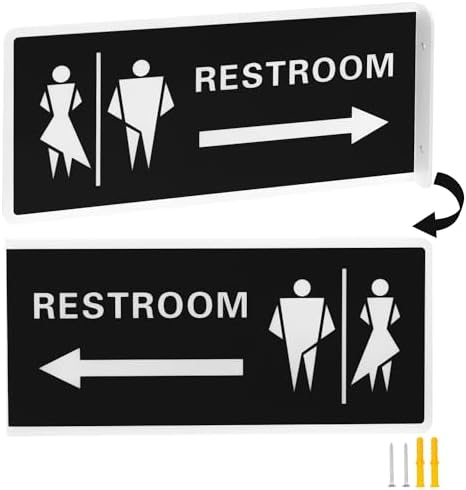 Amazon.com : Durable Double Sided Restroom Sign - Acrylic Bathroom Sign ...